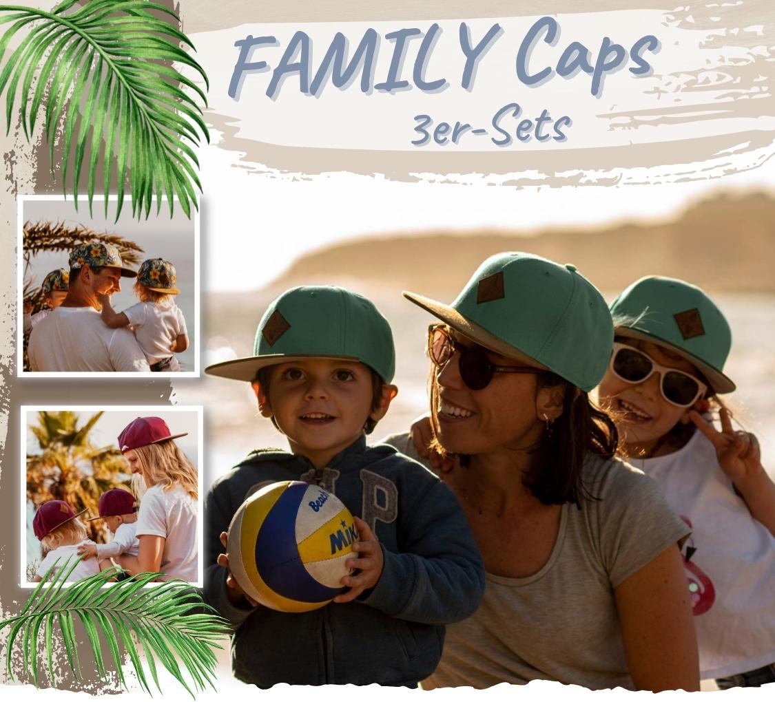 Family Caps 3er-Set – Familien Outfit im Partnerlook